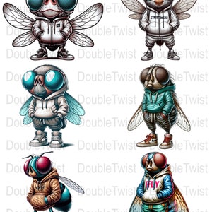 Streetwear Fly Clipart PNG, Urban Style Cartoon Fly, Fashionable Insect ...