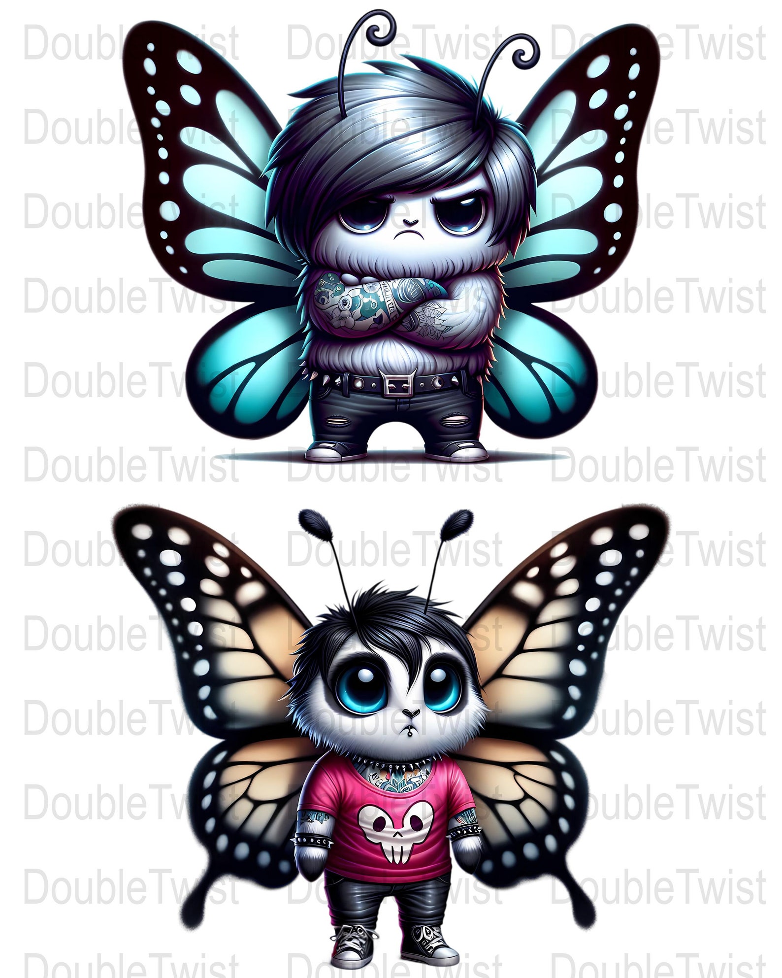 Emo Butterfly Clipart Pngs, Goth Aesthetic Digital Art, Dark Fairy ...