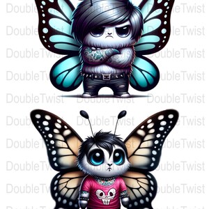 Emo Butterfly Clipart Pngs, Goth Aesthetic Digital Art, Dark Fairy ...