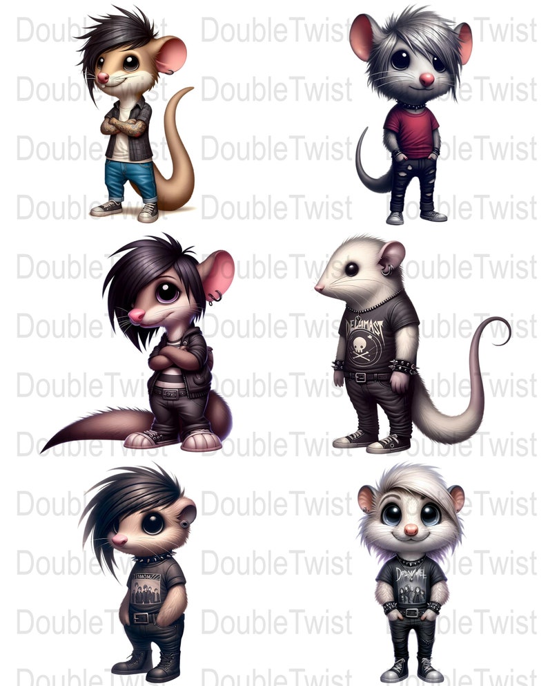 Emo Shrew Clipart Set: Goth Punk Animal Pngs (digital Download) - Etsy ...