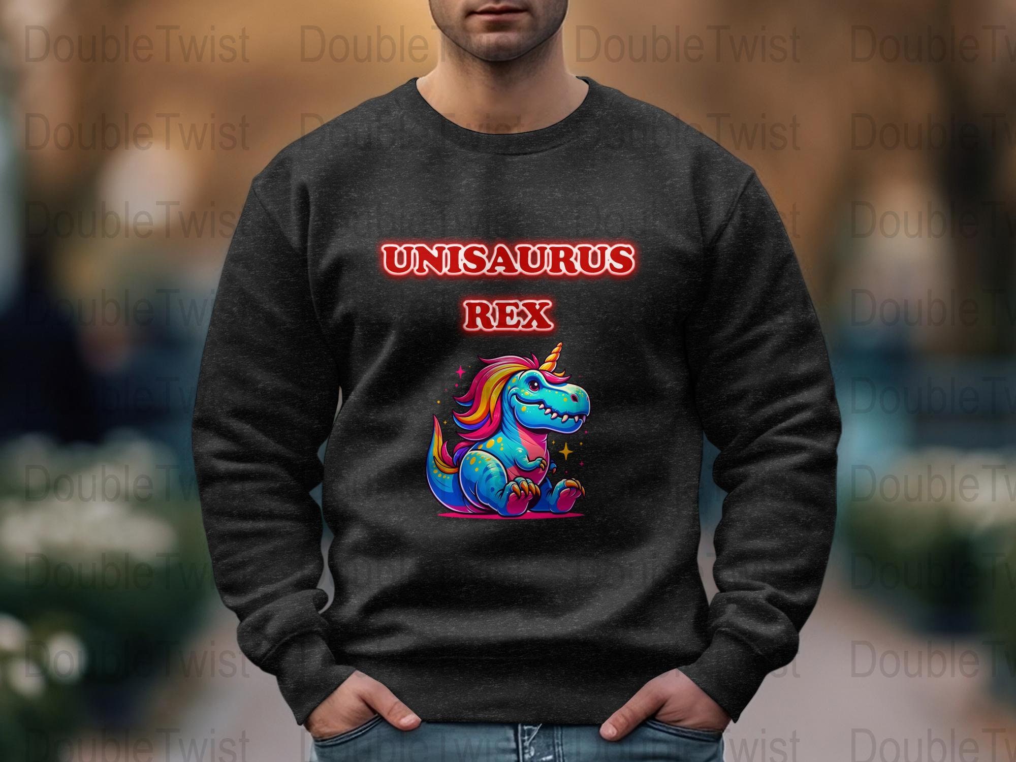 Funny Dinosaur T-shirt Design, Unisaurus Rex PNG, Colorful Shirt ...