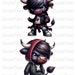Emo Highland Cows Clipart, Goth Farm Animal PNG, Cute Emo Cow Digital ...
