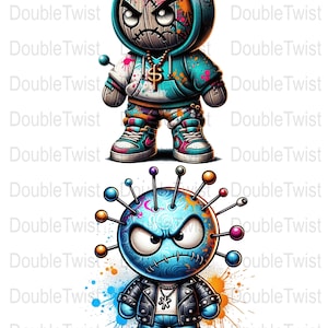 Graffiti Voodoo Doll Clipart: Streetwear Urban Art PNG (digital ...