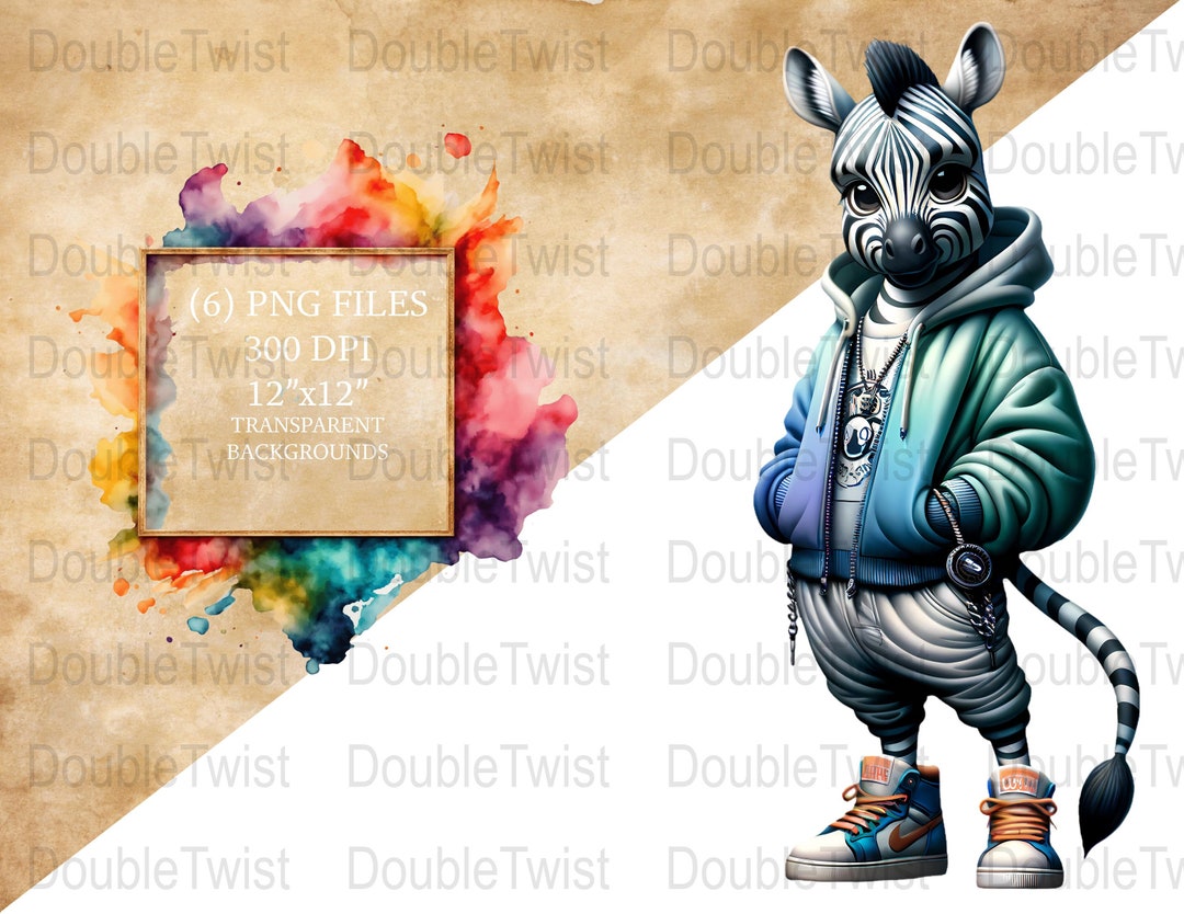 Streetwear Zebra Pngs, Urban Style Zebra Clipart, Digital Download, Hip ...