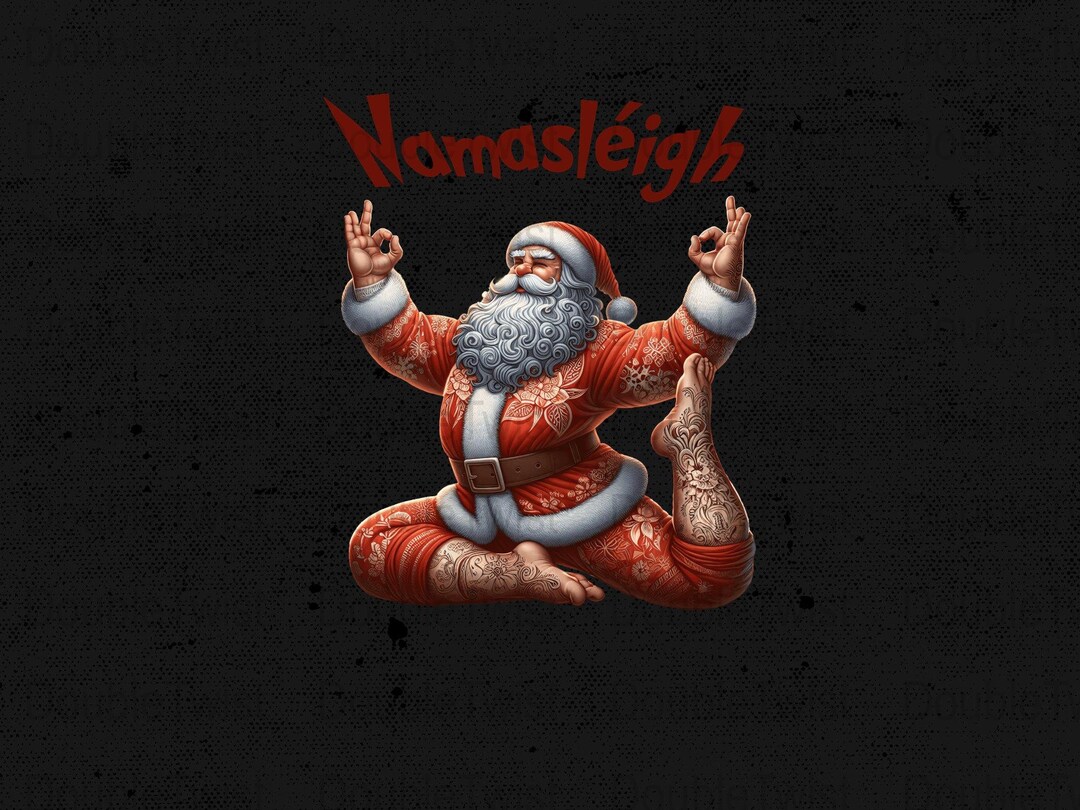 Namasléigh, Festive Santa Yoga Pose PNG, Digital Download, Christmas ...