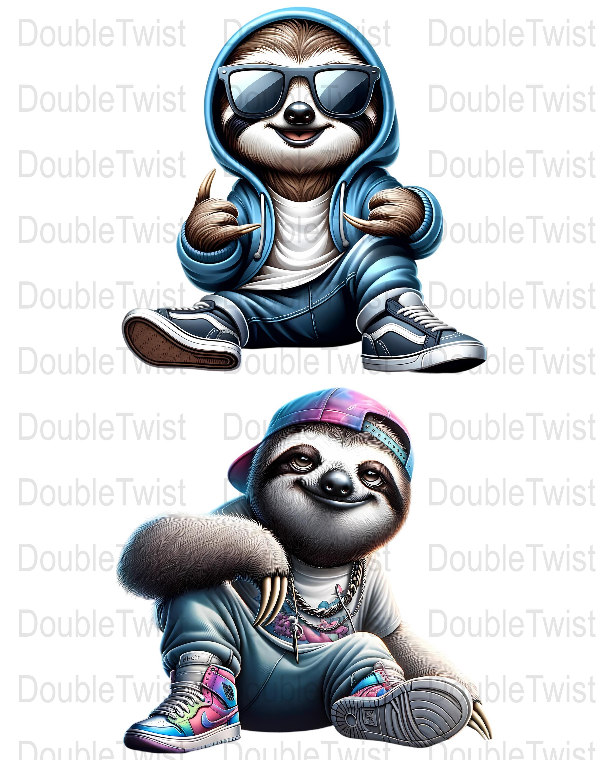 Cool Sloth Clipart, Streetwear Style Sloths PNG, Urban Chill Hipster ...