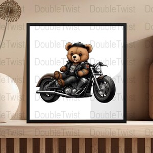 Biker Teddy Bear PNG: Fun Design for DIY Projects, Ideal Gift for Biker ...