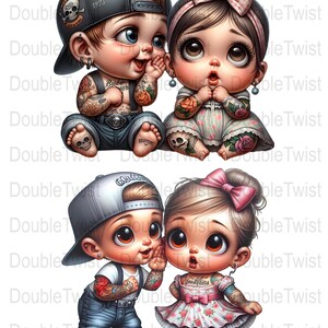 Bad Babies PNG Clipart, Tattooed Baby Illustrations, Cute Baby Digital ...