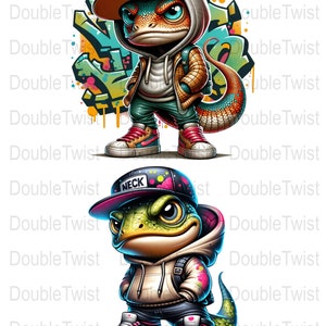 Graffiti Lizard Clipart, Urban Streetwear Style Lizard, Colorful PNG Files, Hip Hop Reptile ...