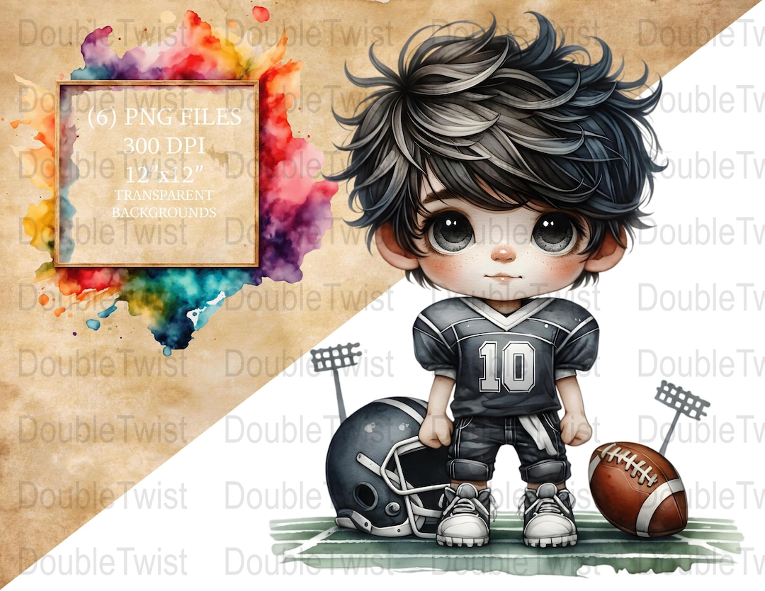 Chibi Football Player Clipart, Football Boy PNG, Digital Download ...