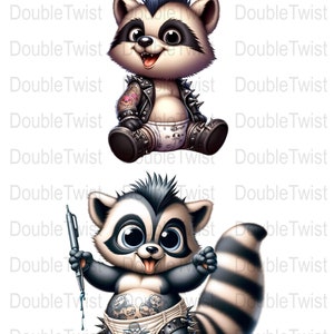 Baby Punk Rock Raccoon PNG Clipart, Cute Animal Graphics, Tattoo Style ...