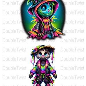 Neon Gothic Scarecrow Clipart, Goth PNG Images, Digital Download ...