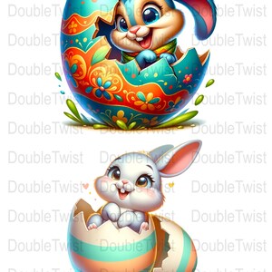 Easter Egg Bunnies PNG, Cute Cartoon Rabbit, Spring Clipart, Kids ...