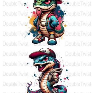Urban Graffiti Snake Clipart, Colorful Streetwear Reptile Design, Bold ...