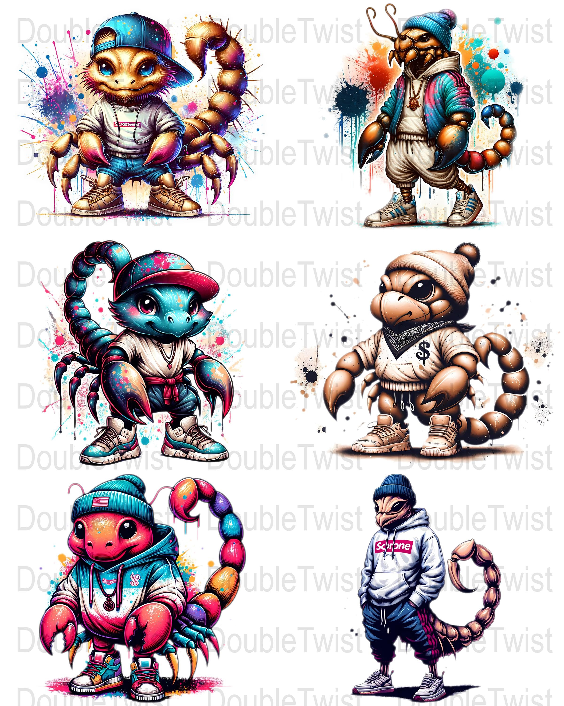 Urban Graffiti Scorpion Pngs, Streetwear Inspired Digital Art, Colorful ...