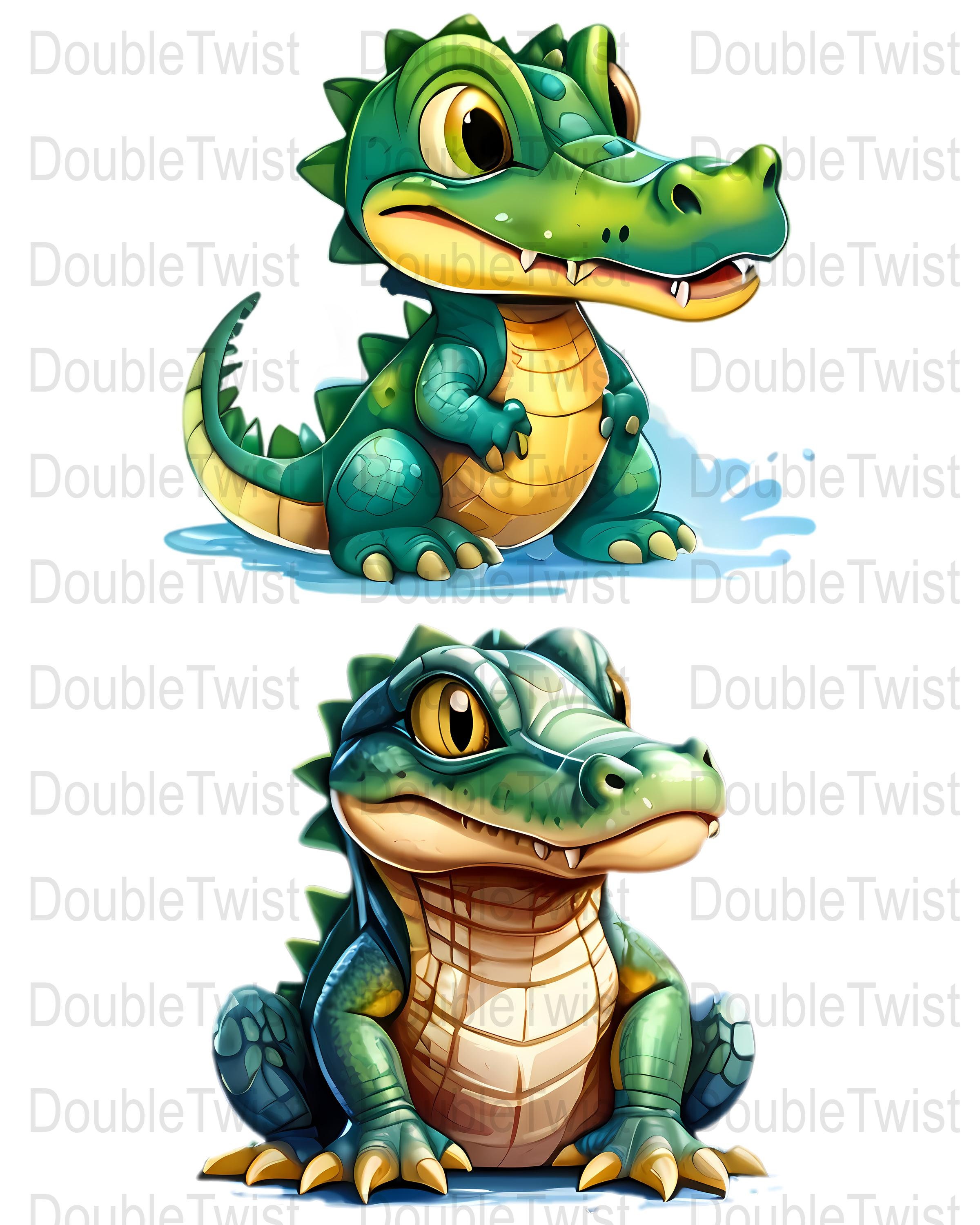 Cute Baby Alligator Clipart, Watercolor PNG Files for Download, Kids ...