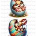 Easter Egg Bunnies PNG, Cute Cartoon Rabbit, Spring Clipart, Kids ...