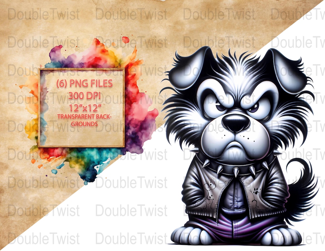 Angry Goth Dogs PNG Clipart, Edgy Dog Illustrations, Punk Rock Dog Art ...