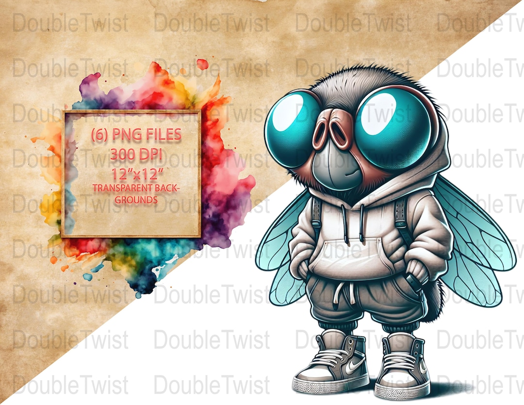 Streetwear Fly Clipart PNG, Urban Style Cartoon Fly, Fashionable Insect ...
