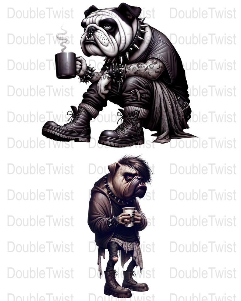 Emo Goth Bulldog Clipart, Moody Dog Pngs, Gothic Canine Art, Dark ...