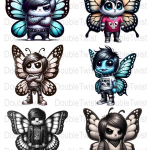 Emo Butterfly Clipart Pngs, Goth Aesthetic Digital Art, Dark Fairy ...