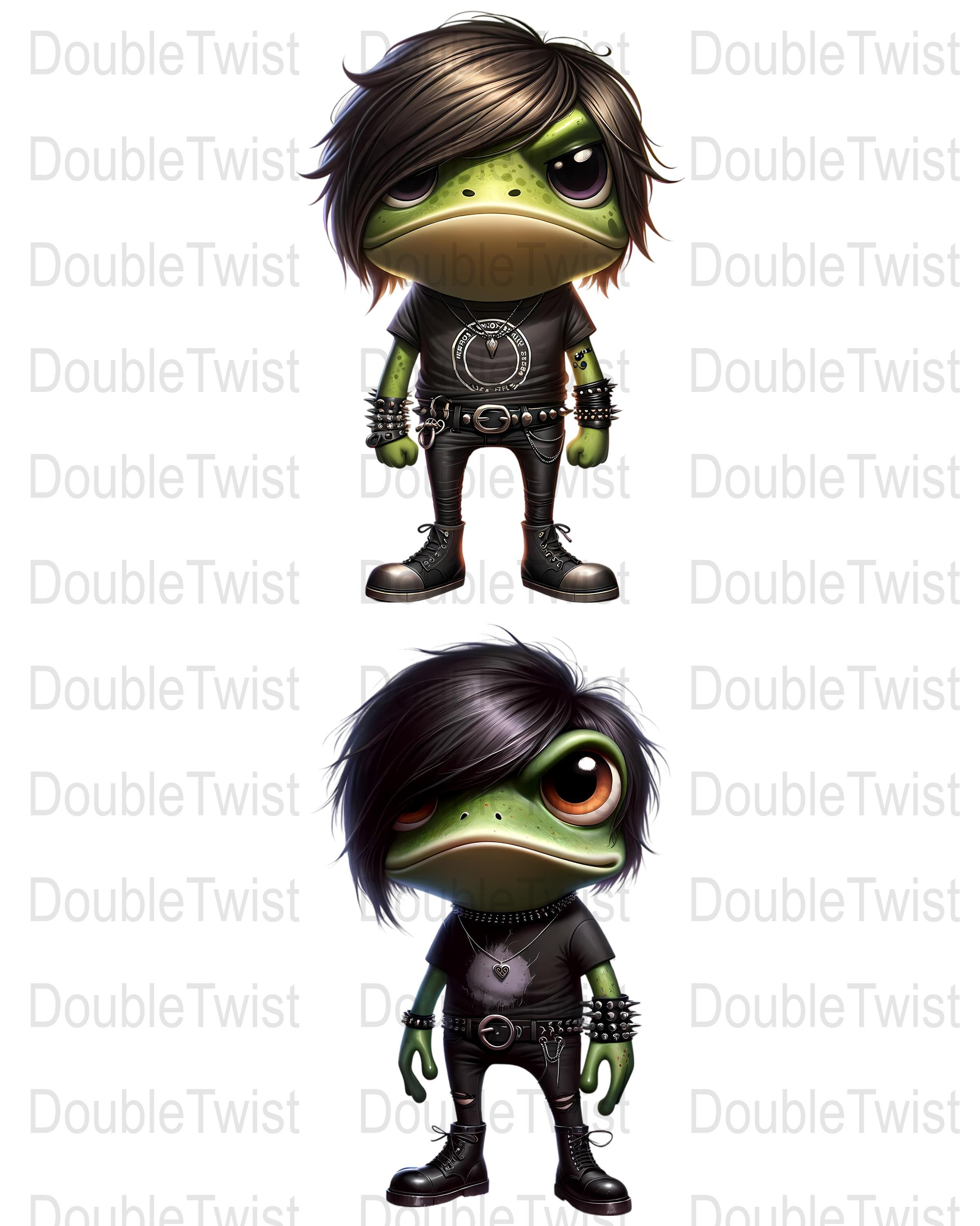 Emo Frog Clipart, Punk Amphibian Digital Art, Edgy Frog PNG Designs ...