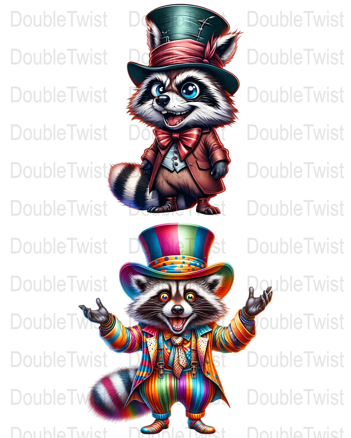 Mad Hatter Raccoon Clipart, Alice in Wonderland Theme, Digital Download ...