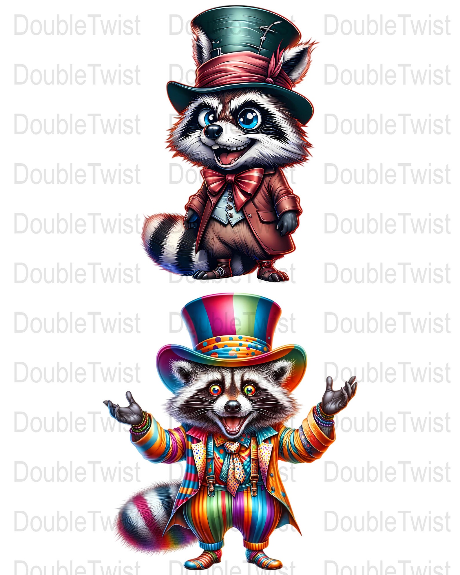 Mad Hatter Raccoon Clipart, Alice in Wonderland Theme, Digital Download ...