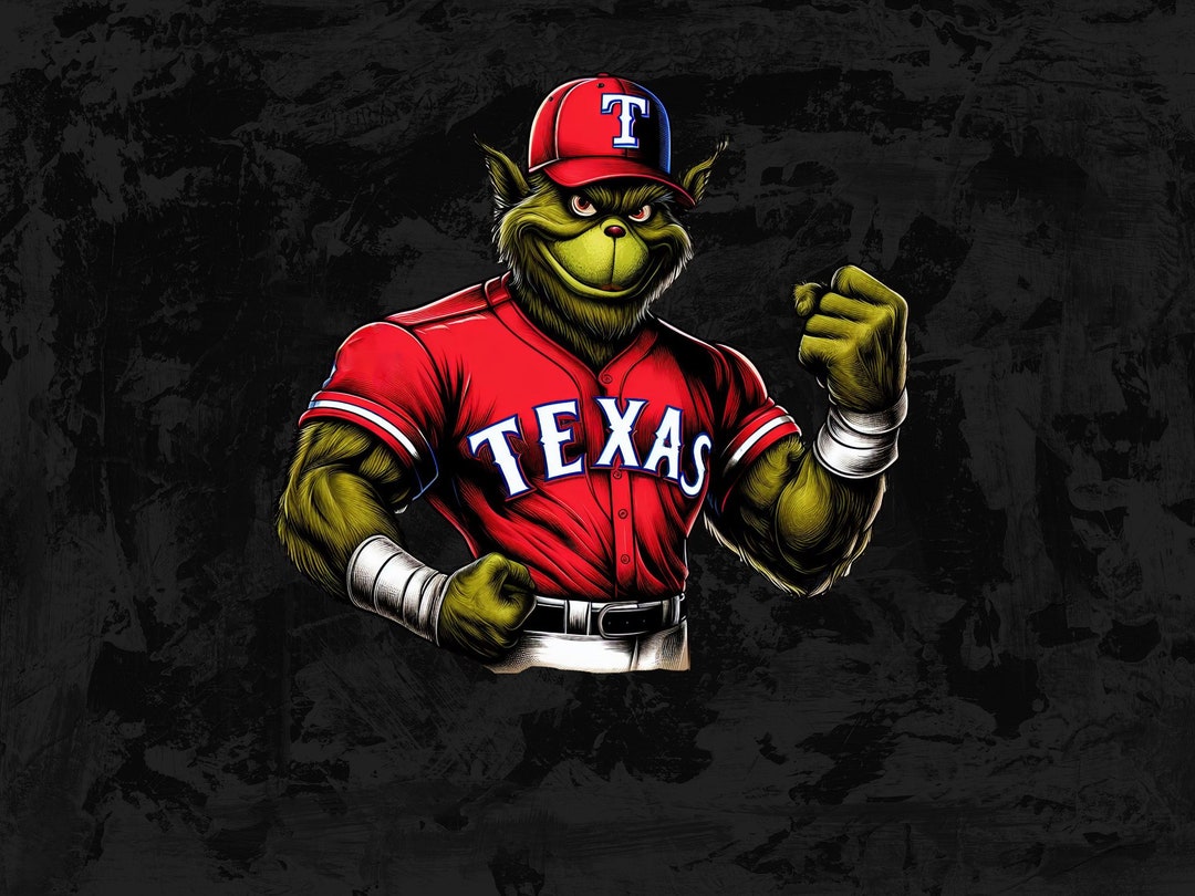 Grinch Rangers Baseball Player PNG, Quirky Digital Baseball Artwork ...