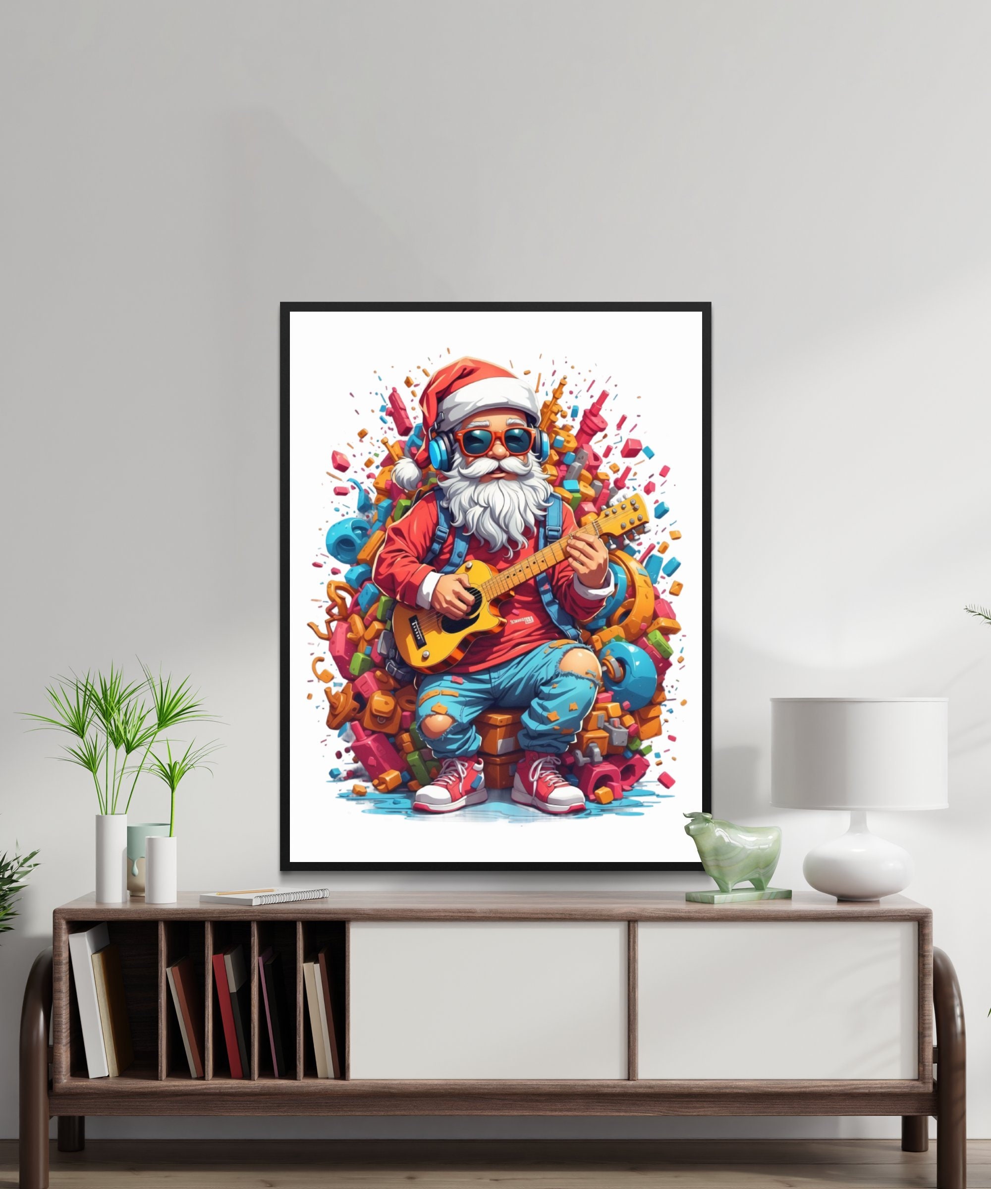 Cool Rocker Santa With Sunglasses PNG Christmas PNG Cute - Etsy
