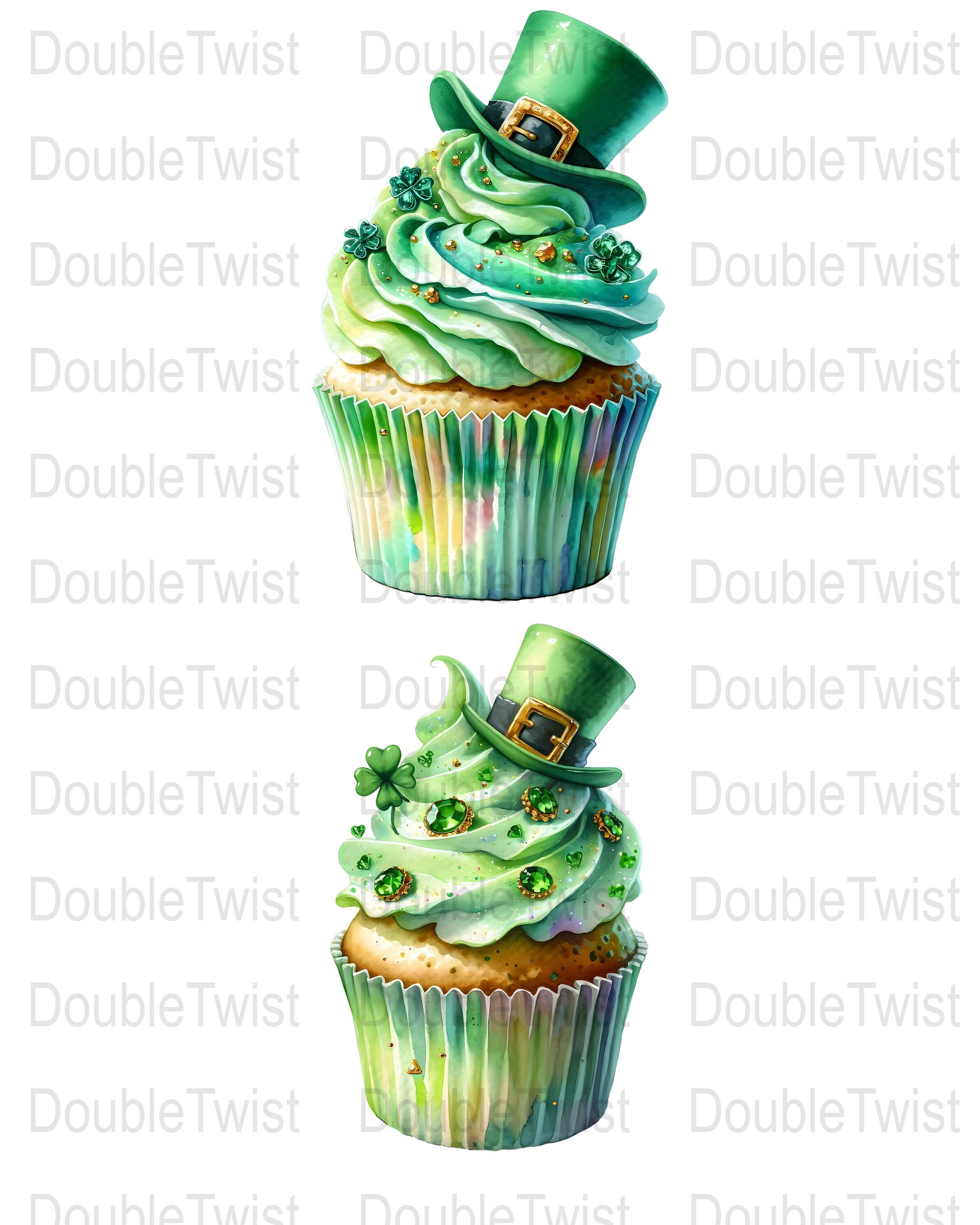 St. Patrick's Day Cupcake PNG Clipart, Green Shamrock Sprinkles, Gold ...