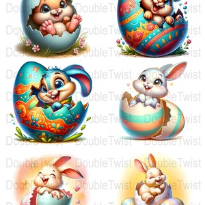 Easter Egg Bunnies PNG, Cute Cartoon Rabbit, Spring Clipart, Kids ...