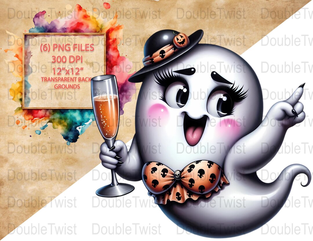 Cute Sassy Halloween Ghost PNG Clipart, Funny Ghost Characters With ...