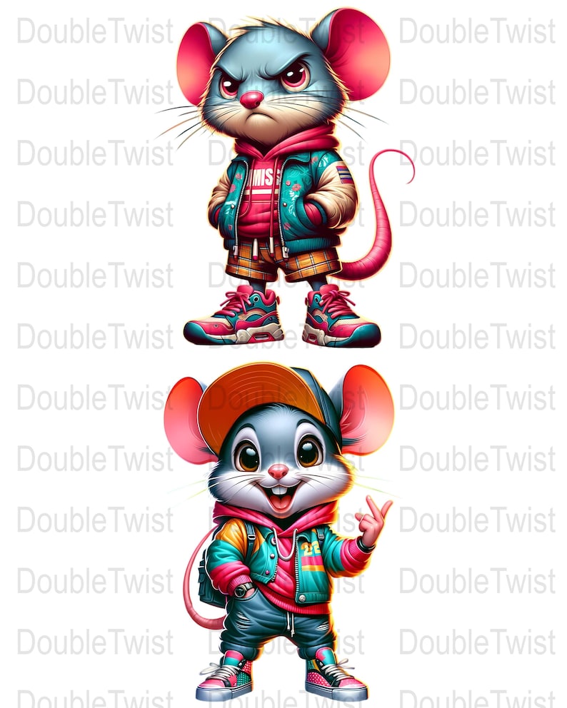Streetwear Mouse PNG, Cute Hip Hop Mouse Clipart, Urban Animal Digital ...