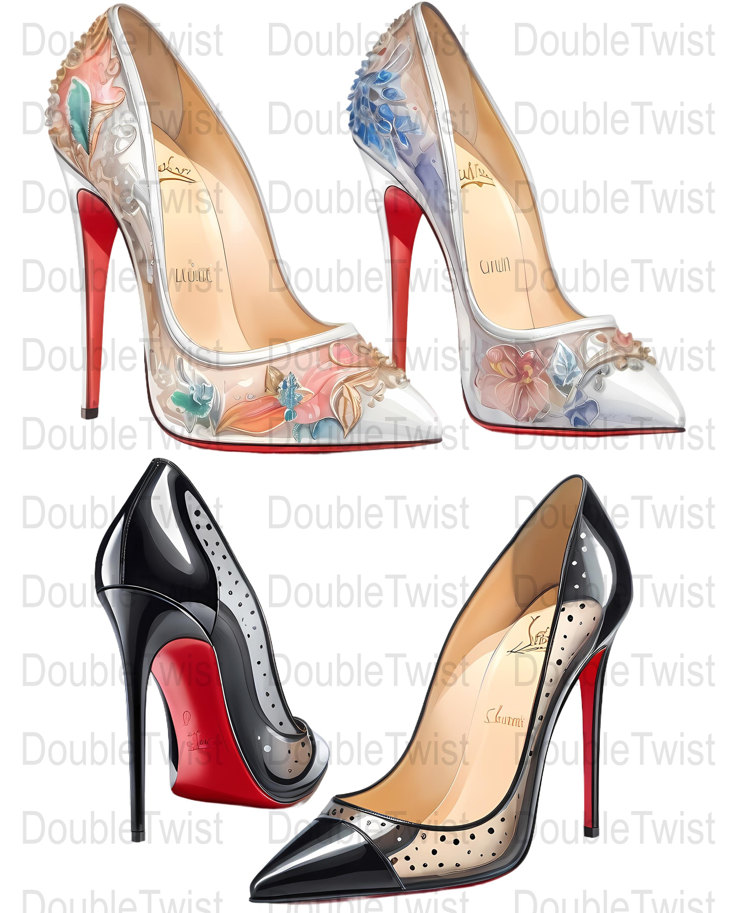 Red Bottom Stiletto Heels Clipart, Fashion Illustration PNG, Digital ...