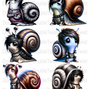Emo Snails PNG Clipart, Cute Goth Style Snail Digital Images, Trendy ...