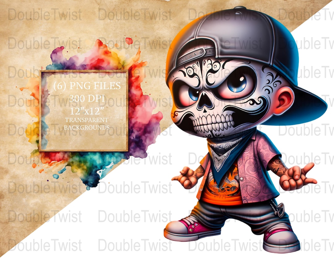 Gangster Thug Skull Boy Clipart, PNG Street Style Characters, Urban ...