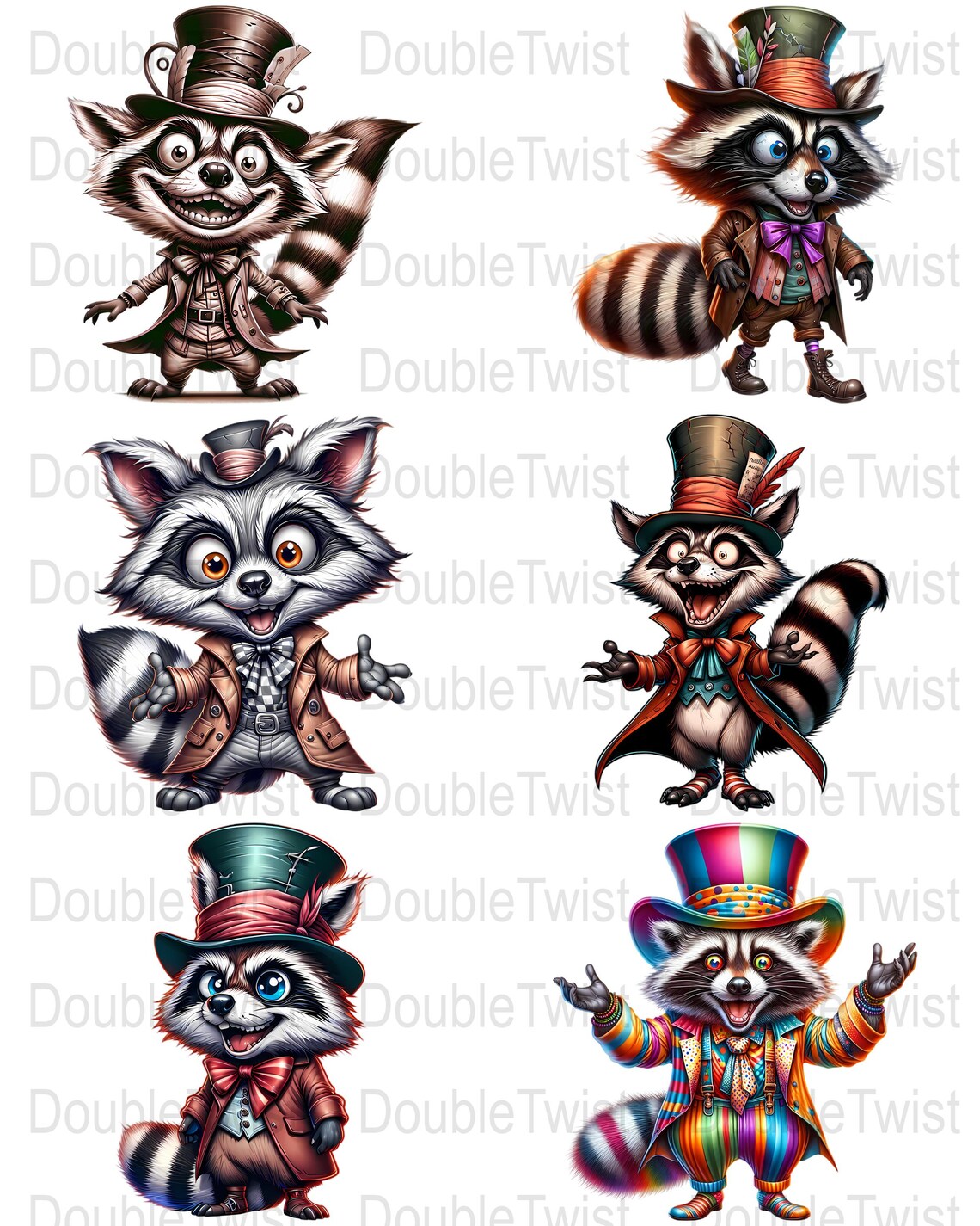 Mad Hatter Raccoon Clipart, Alice in Wonderland Theme, Digital Download ...