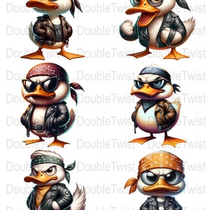 Biker Duck Clipart PNG, Motorcycle Ducks Digital Download, Cool Duck ...