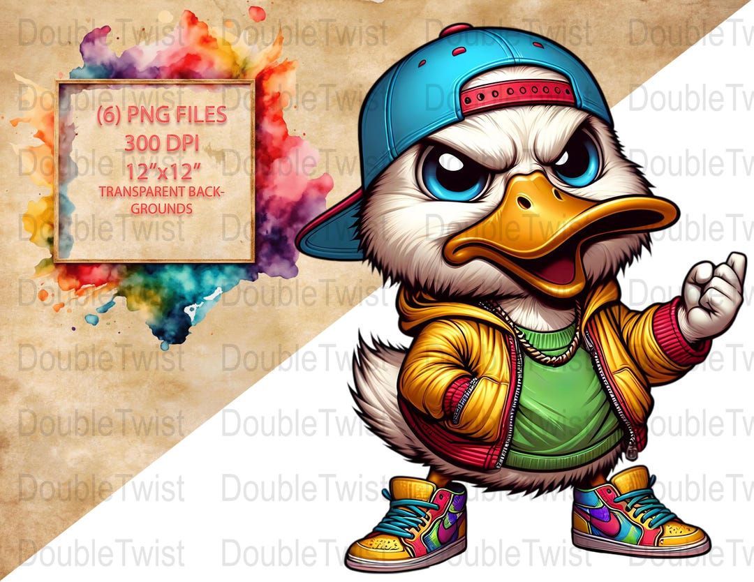 Streetwear Duck PNG Clipart Bundle Hip Hop Duck Characters Digital ...