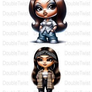 Cholo Doll Clipart PNG, Urban Fashion Girl Digital Art, Modern Female ...