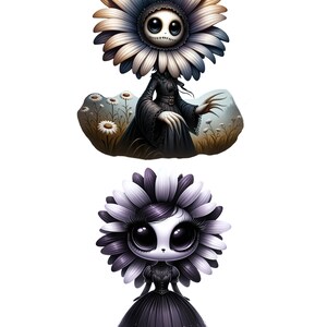 Gothic Sunflower Clipart, Dark Floral PNG, Fantasy Flower Art, Digital ...