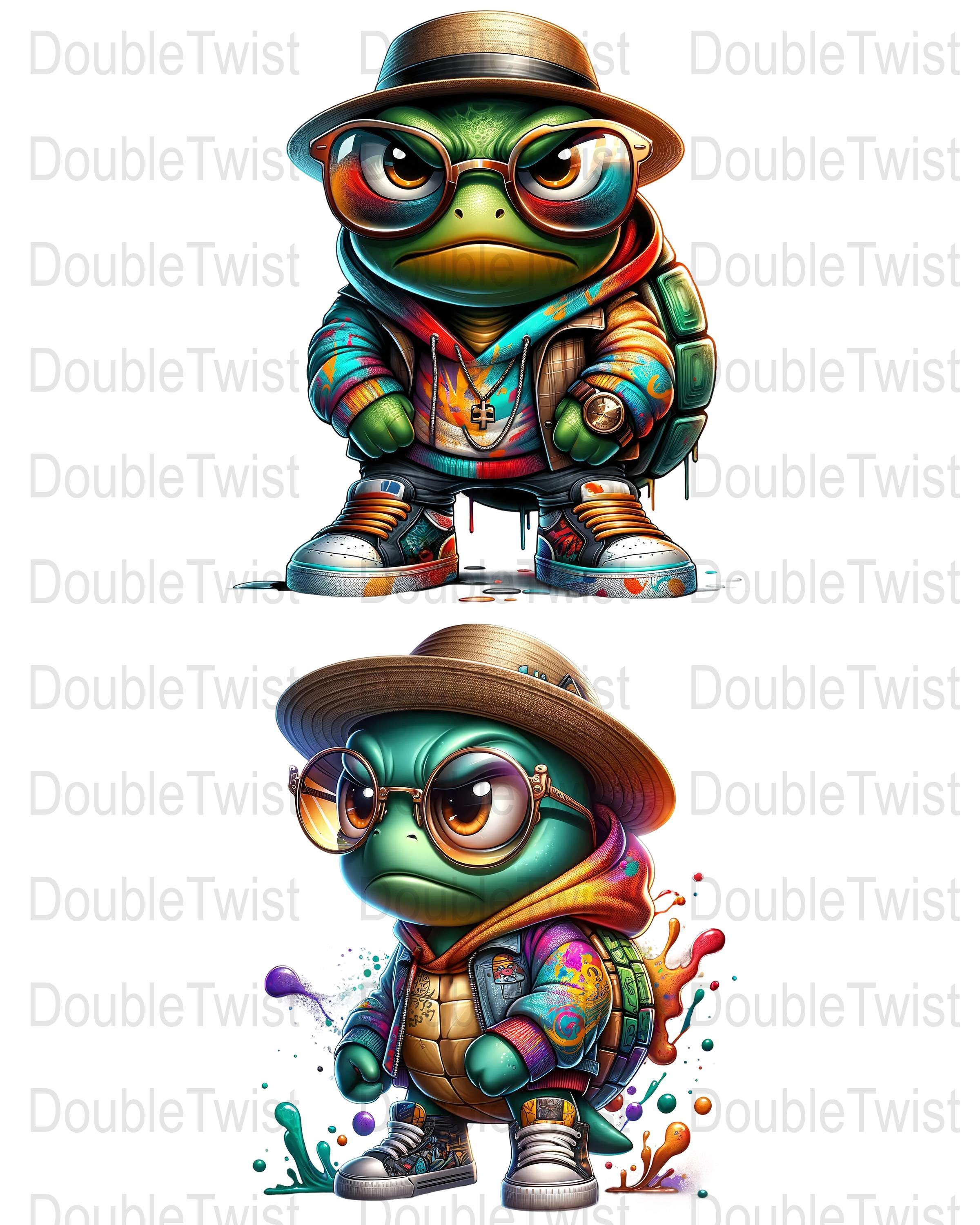 Colorful Turtle Clipart, Urban Style Turtle PNG, Streetwear Fashion ...