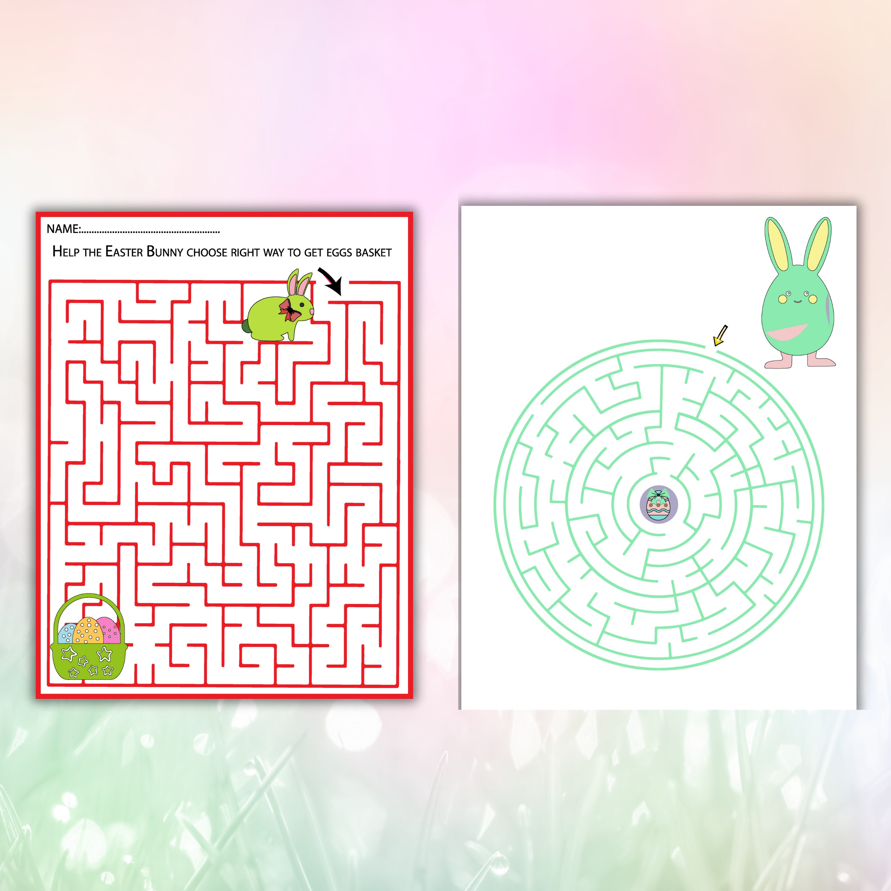 10 Easter Mazes, Easter Printable, Kids Activity, Children's Activity ...