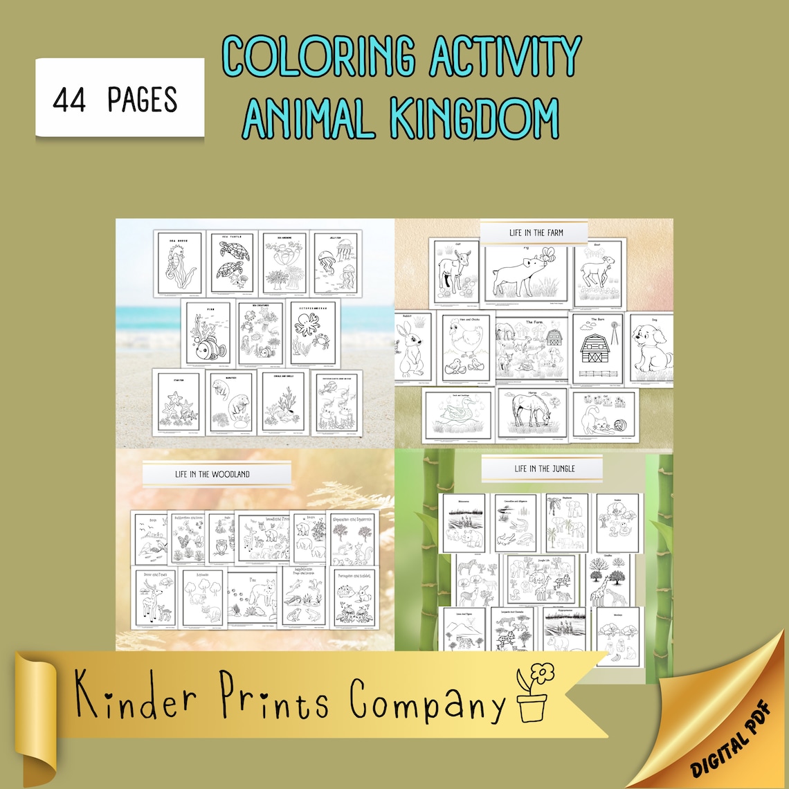 44 Coloring Pages of Animals - Sea Animals, Jungle Animals, Woodland ...