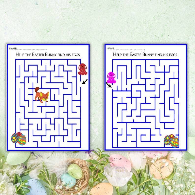 10 Easter Mazes, Easter Printable, Kids Activity, Children's Activity ...