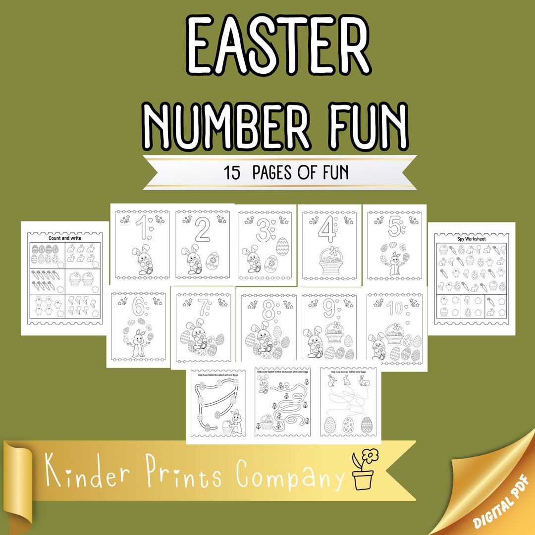 15 Easter Number Fun Activity Printables, Easter Egg Math, Easter ...