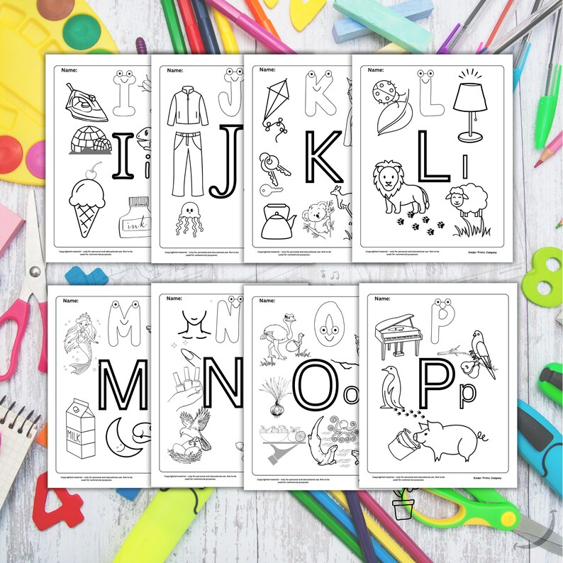 26 Coloring Pages - Alphabet - ABC Coloring - Preschool Kindergarten ...