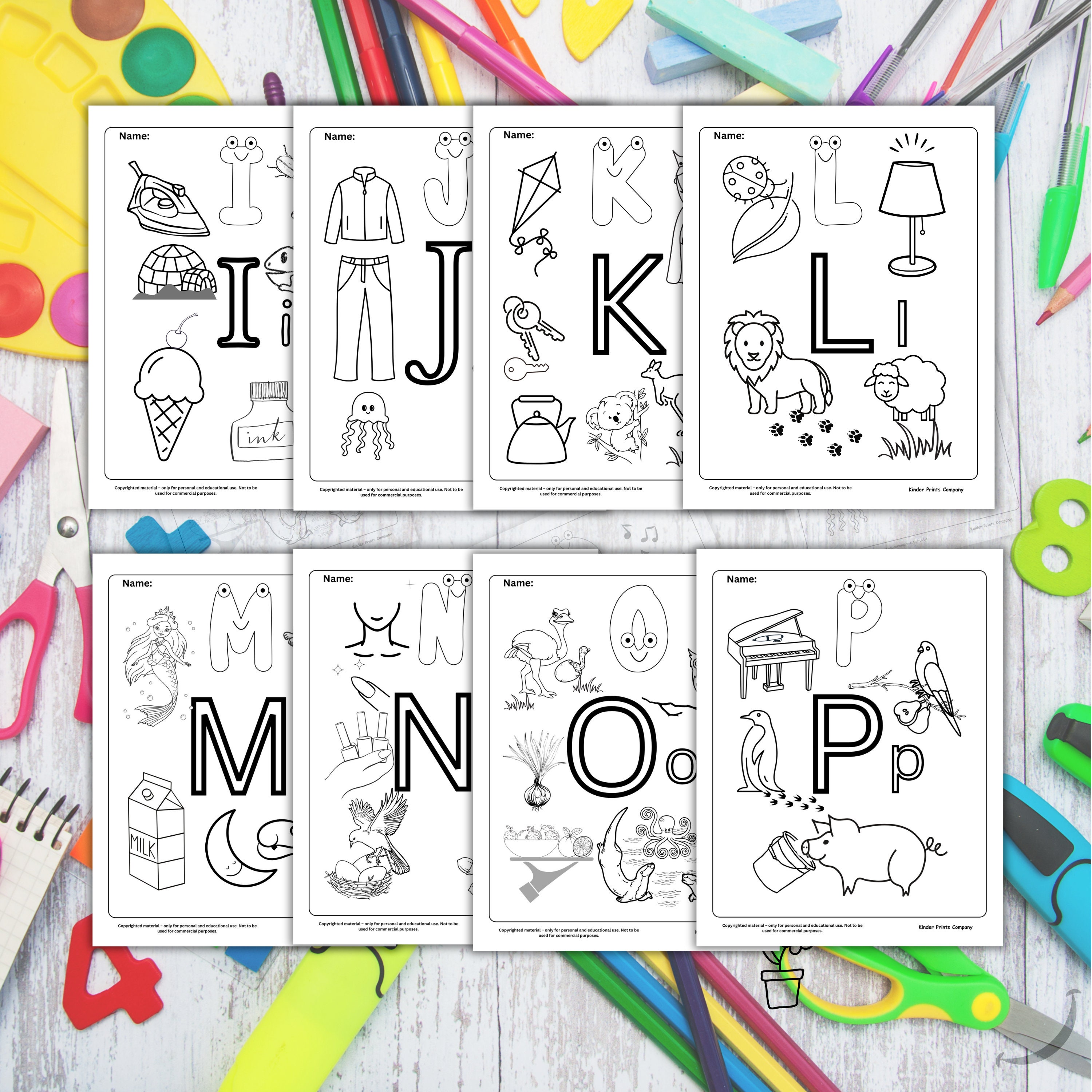 26 Coloring Pages - Alphabet - ABC Coloring - Preschool Kindergarten ...