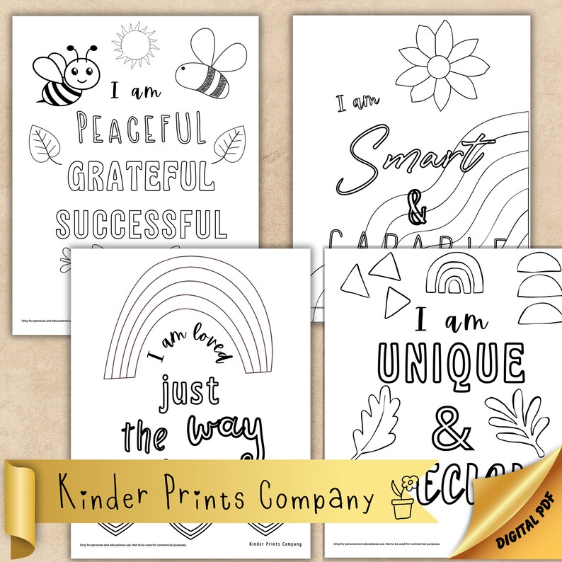 Coloring Pages With Inspirational Quotes - Set of 10 Color-your-own and ...